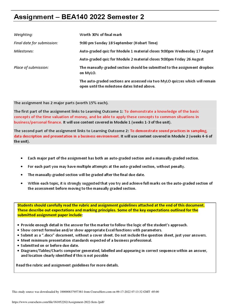 Assignment 2022 Sem 2 PDF | PDF | Linear Regression | Regression Analysis