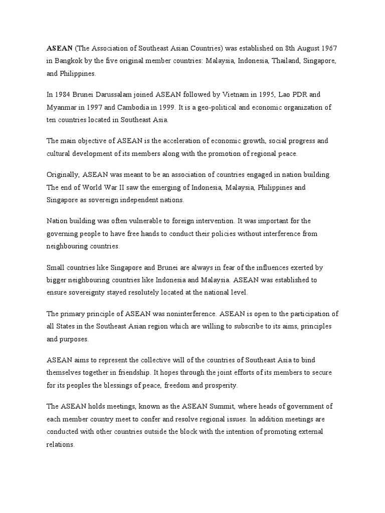 ASEAN (The Association of Southeast Asian Countries) - Silaphet ...