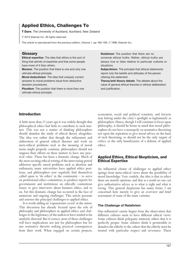 Encyclopedia of Applied Ethics (Dan Callahan, Peter Singer) | PDF | Reason | Theory