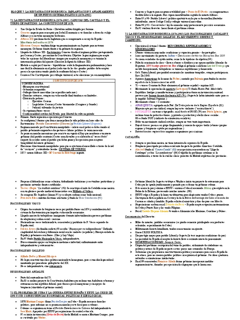 BLOQUE 7 Historia | PDF | España | Cuba