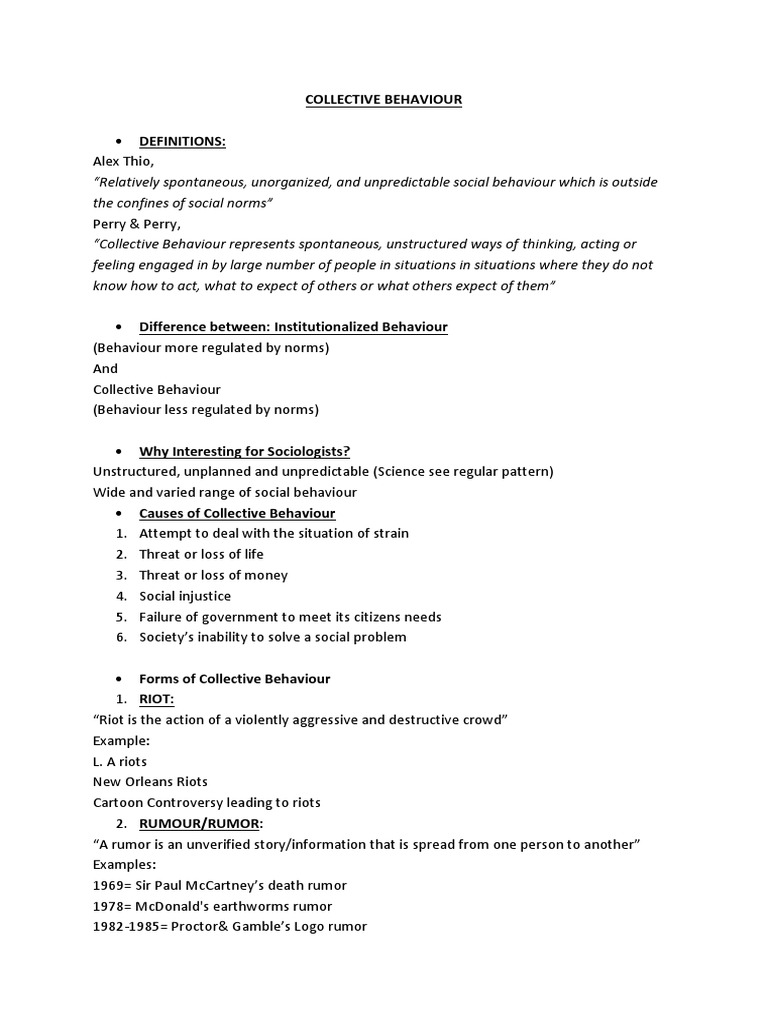 Collective Behaviour | PDF | Fashion | Riot