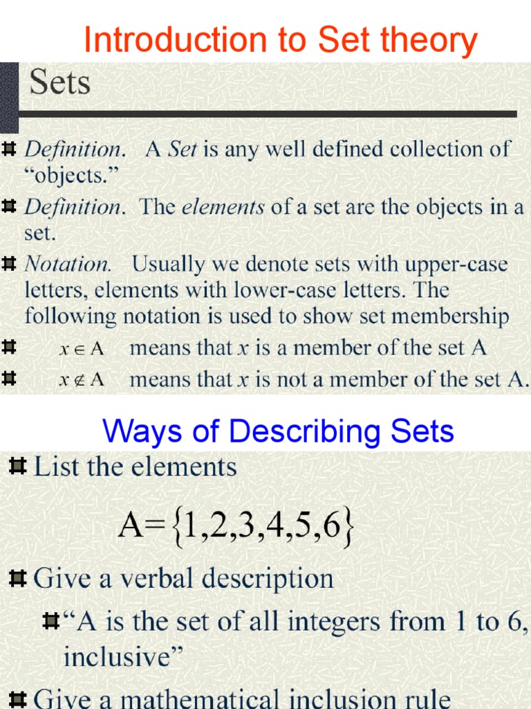 Set Theory Basics and Key Concepts | PDF