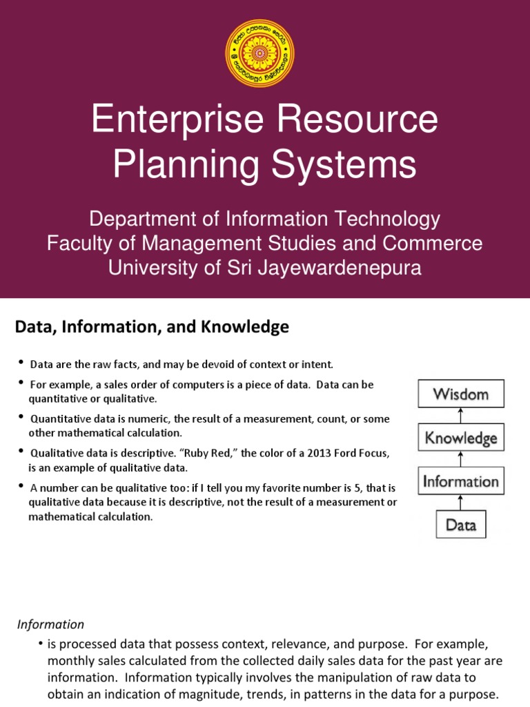 01 ERP Intro | PDF | Enterprise Resource Planning | Data 01 ERP Intro | PDF | Enterprise Resource Planning | Data