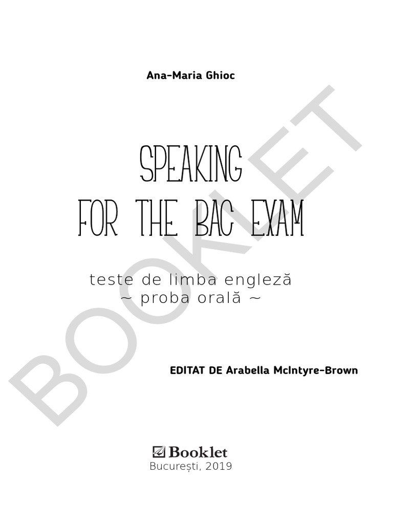 Speaking For The Bac Exam 2019 Pdf