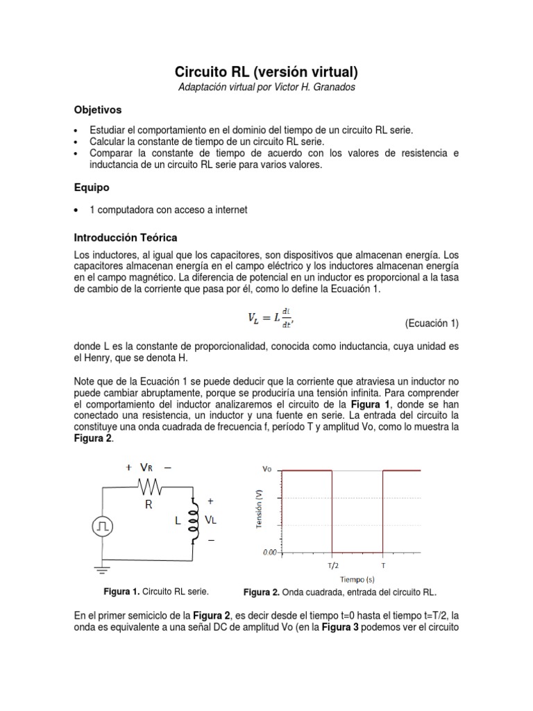 Estudio de Circuito RL Virtual | PDF | Inductor | Condensador