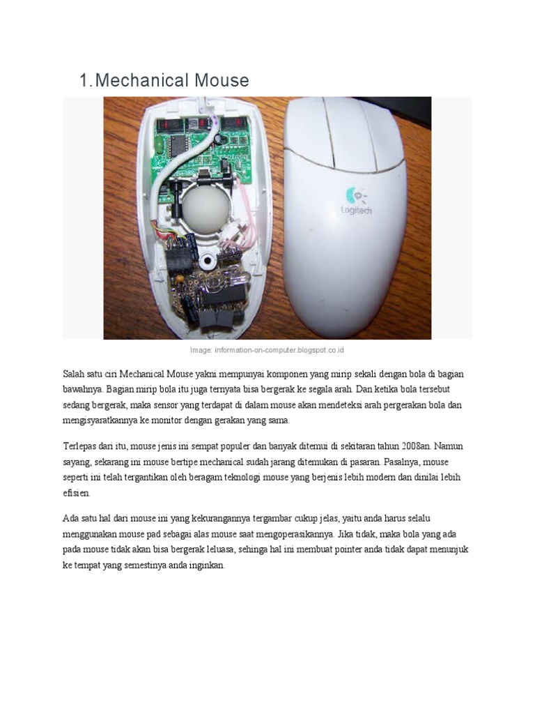 Jenis-Jenis Mouse dan Karakteristiknya | PDF | Teknologi & Rekayasa