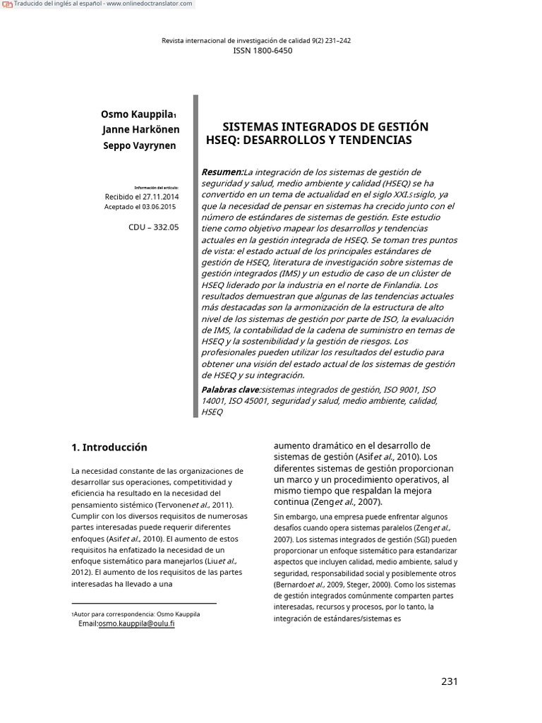 Integrated Hseq Management Pdf Organización Internacional Para La