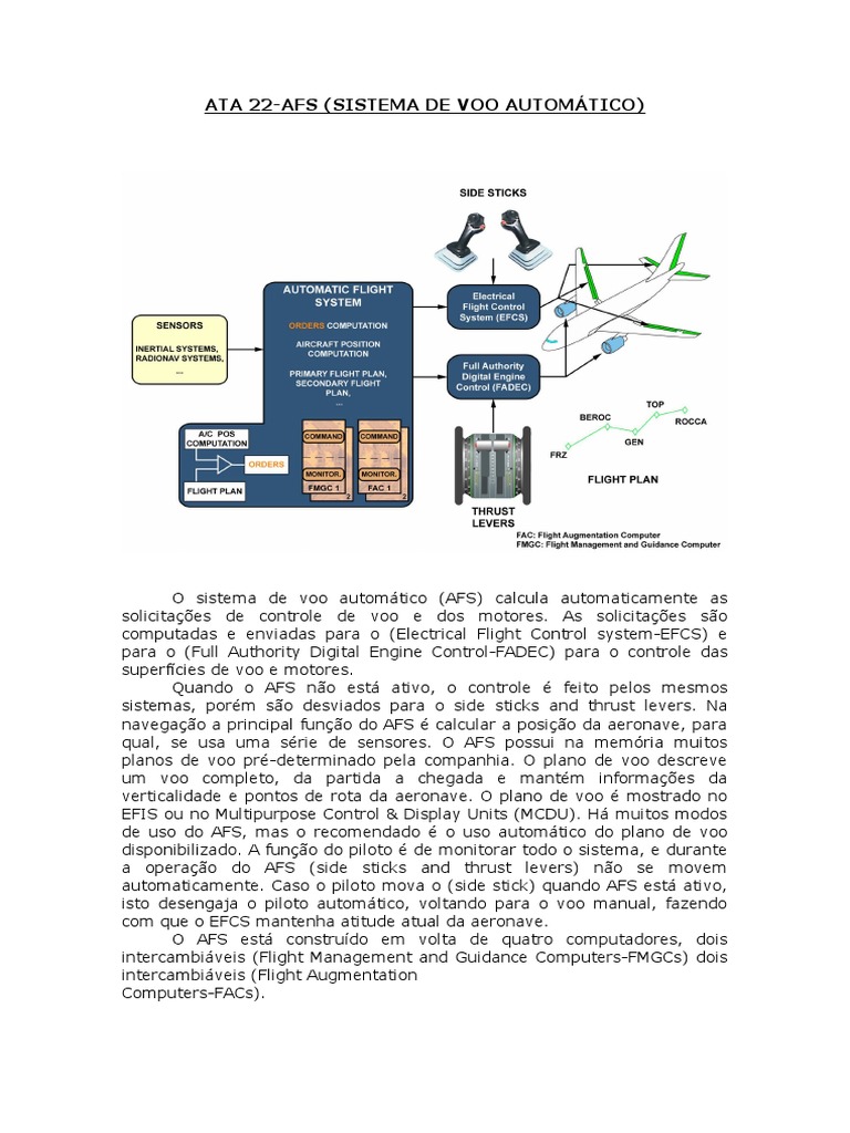 Ata 22-Afs (Sistema de Voo Automático) | PDF | Voo | Aileron