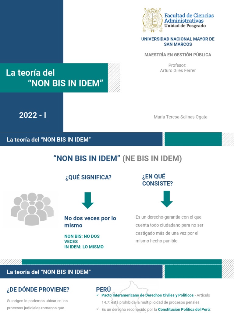 Teoría Del Non Bis in Ídem Presentación | PDF | Justicia | Crimen y violencia