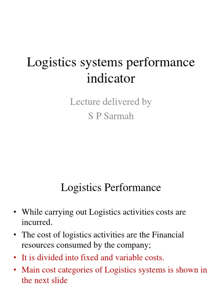 Lect #4 Logistics Performance # Lect4 | PDF | Performance Indicator ... Lect #4 Logistics Performance # Lect4 | PDF | Performance Indicator ...