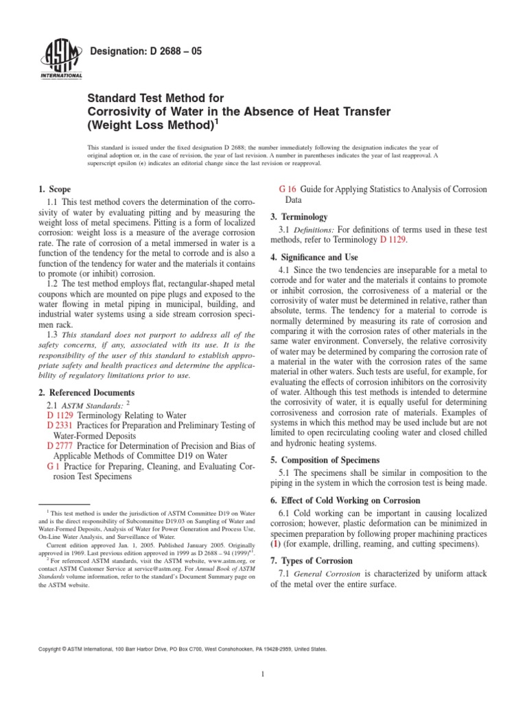 ASTM-D2688 Corrosion en Testigos | PDF | Corrosion | Metals