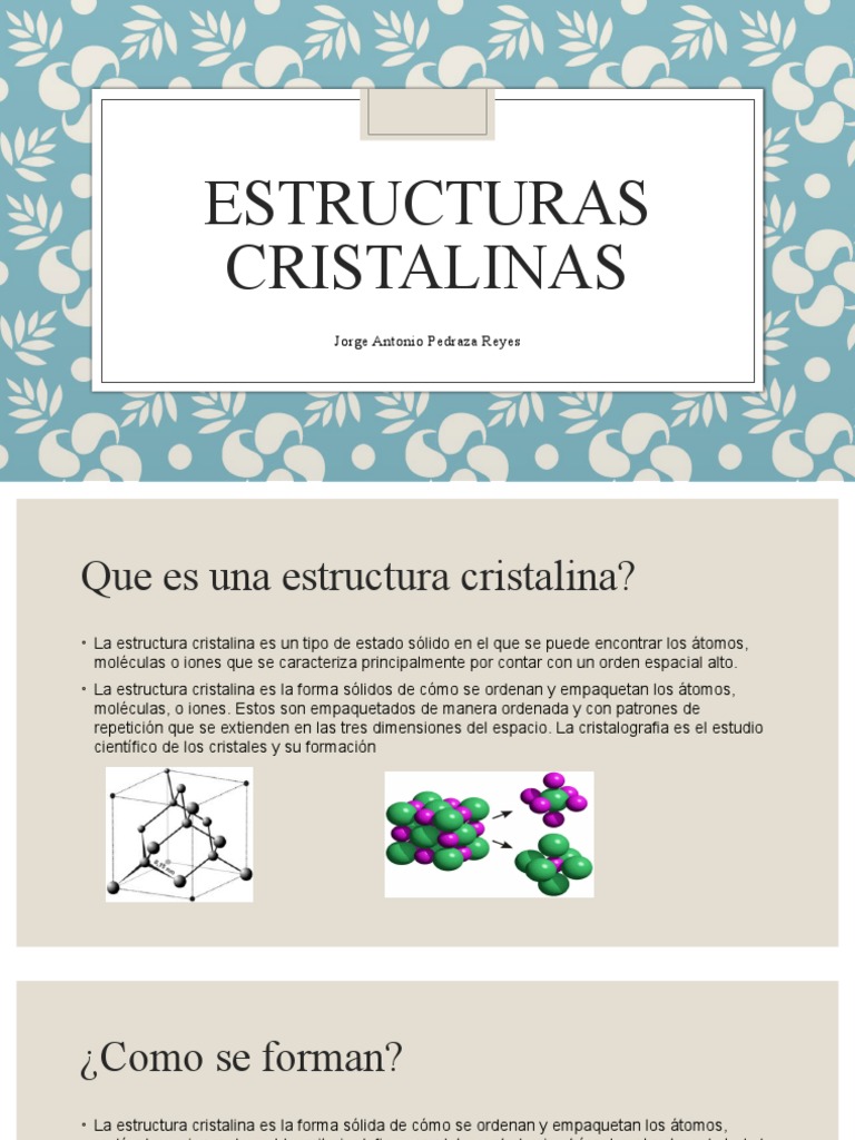 Estructuras Cristalinas | PDF | Estructura cristalina | Cristal