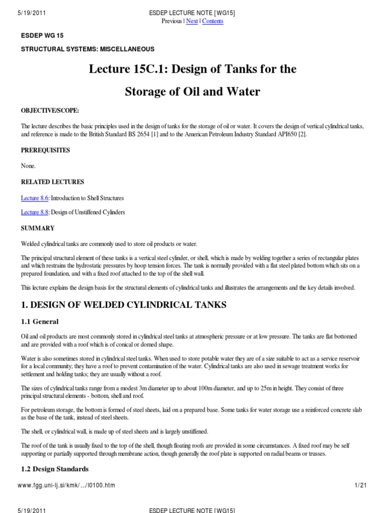 Tank Design (API 650) | PDF | Buckling | Structural Steel
