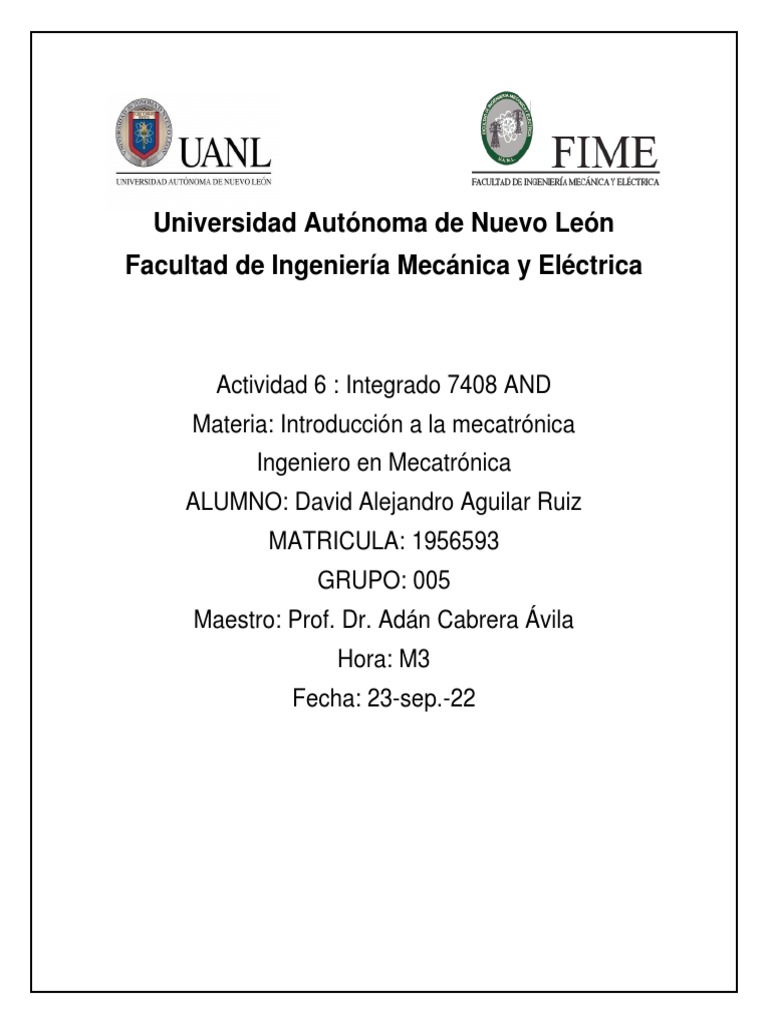 Circuito Integrado 7408: Compuerta AND | PDF | Electrónica | Electricidad