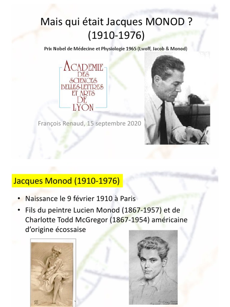 Jacques Monod : Biographie et Héritage | PDF | Opéron | Gène