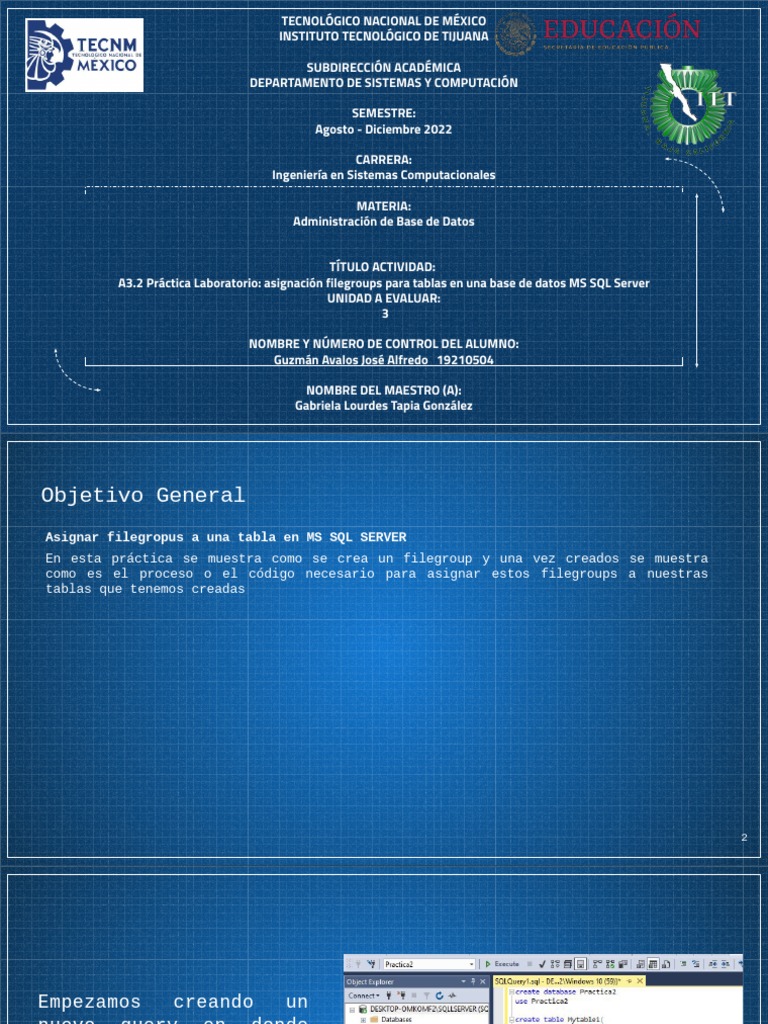 A3.2 Práctica Laboratorio - Asignación Filegroups para Tablas en Una Base de Datos MS SQL Server ...