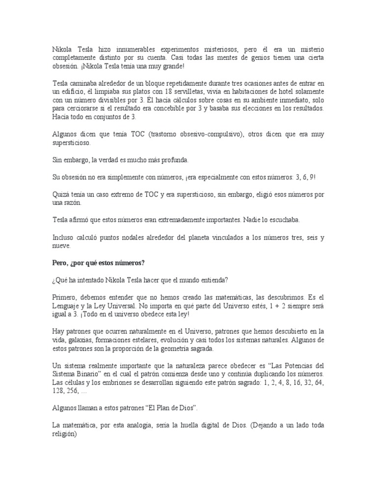 3 6 9 - Tesla | PDF | Universo | Nikola Tesla