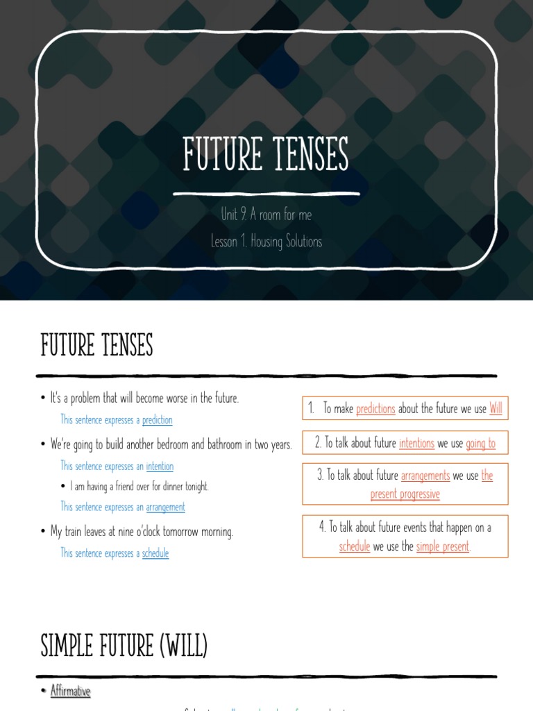 9.1. Future Tenses | PDF | Verb | Linguistics