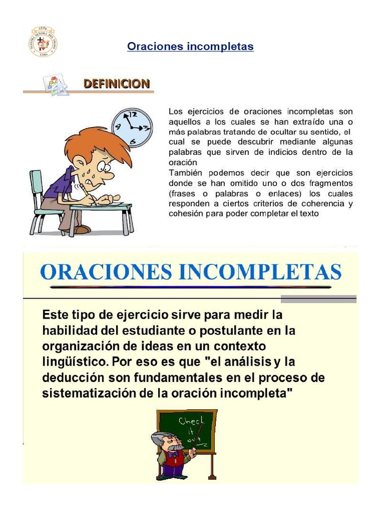 Oraciones Incompletas 4to NSP | PDF | Juegos y actividades | Historia