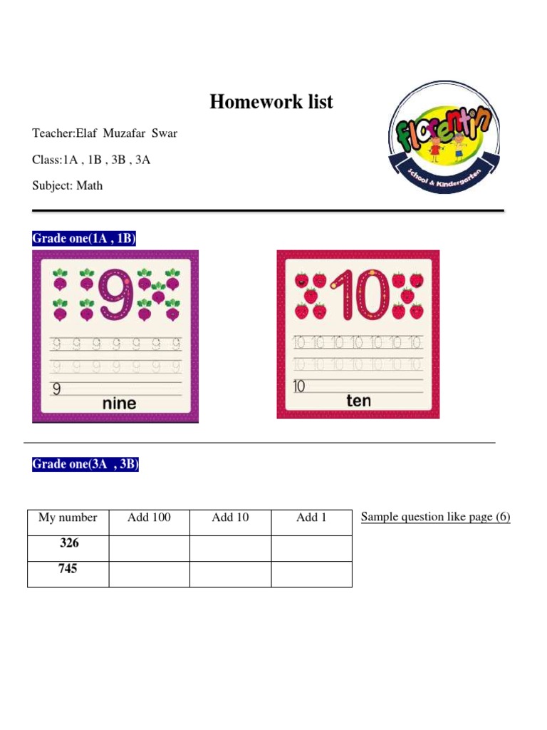 Math Grade One | PDF