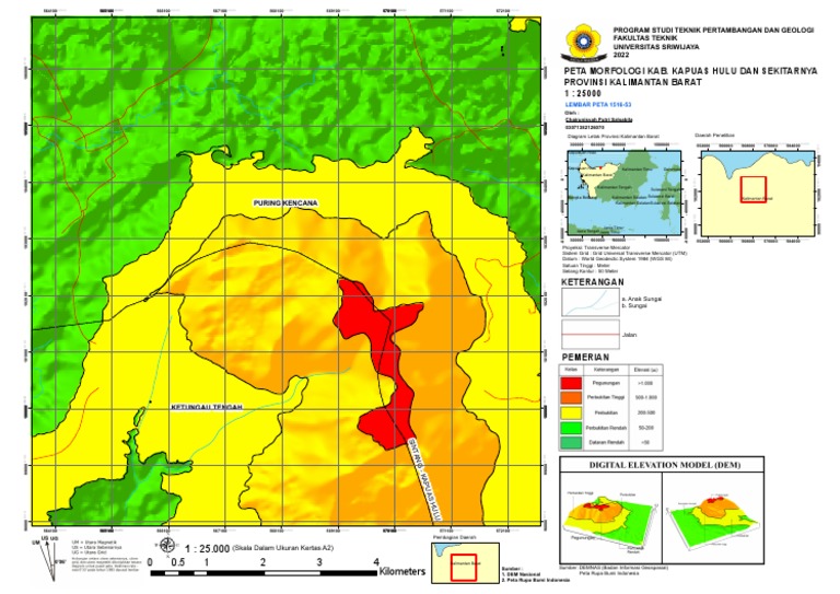 Peta Kabupaten Kapuas Hulu Morfologi Fix | PDF
