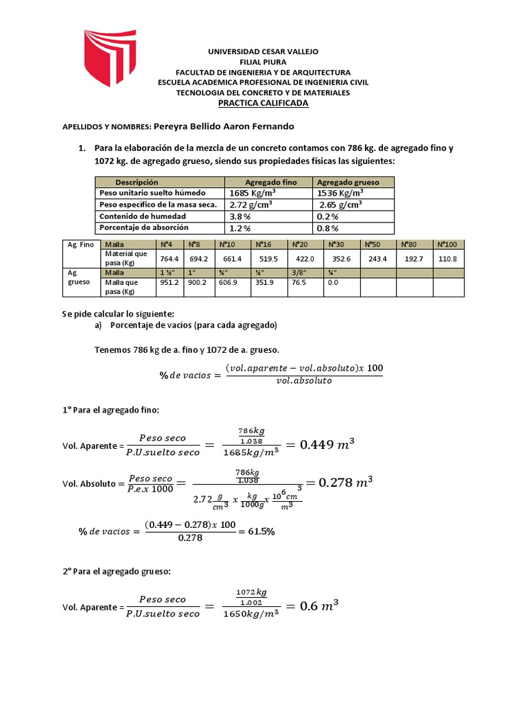 Pract. Calf. Ii A2. Sabado - Tecno. Concreto | PDF | Ingeniería