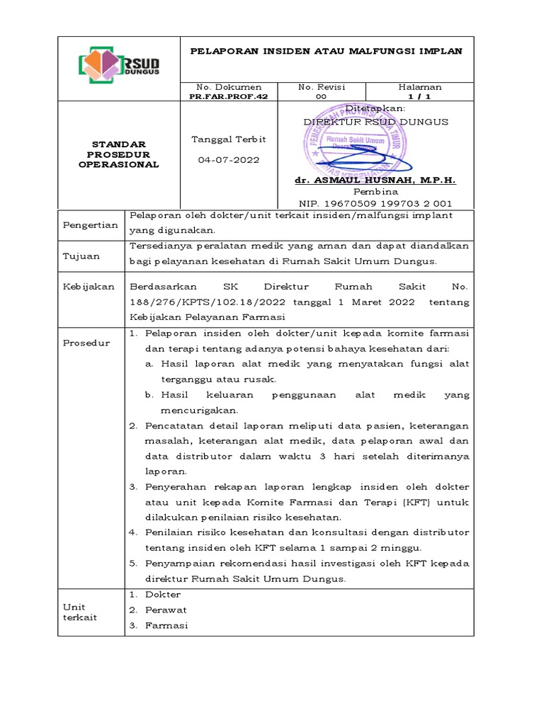 42 Pelaporan Implan Rev | PDF