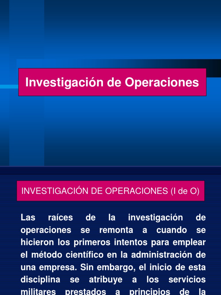 Int.a La Iop y Programacion Lineal (Semana 1) | PDF | La investigación de operaciones | Método ...