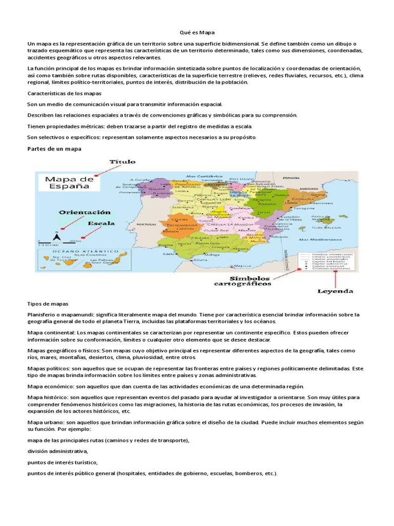 Tipos y características de los mapas | PDF | Mapa | Geografía
