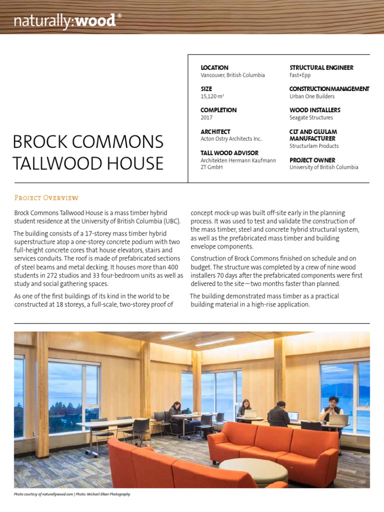 Brock Commons Tallwood House - Project Profile - Naturallywood | PDF ...