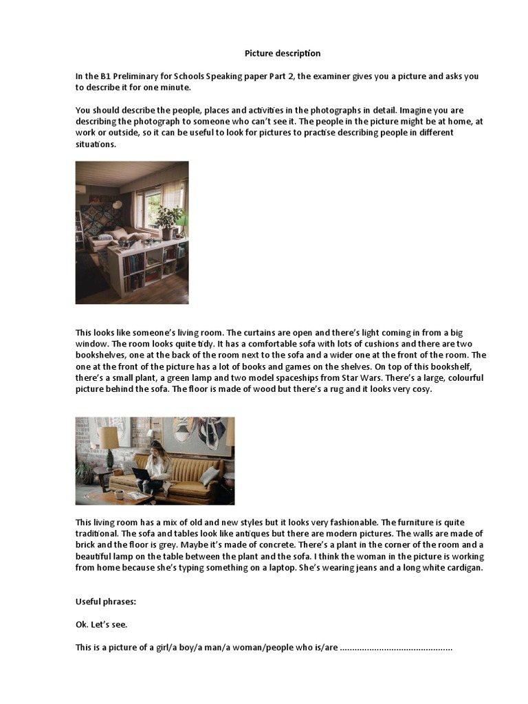 Preparing to Describe Photographs: Useful Phrases and Practice Examples ...