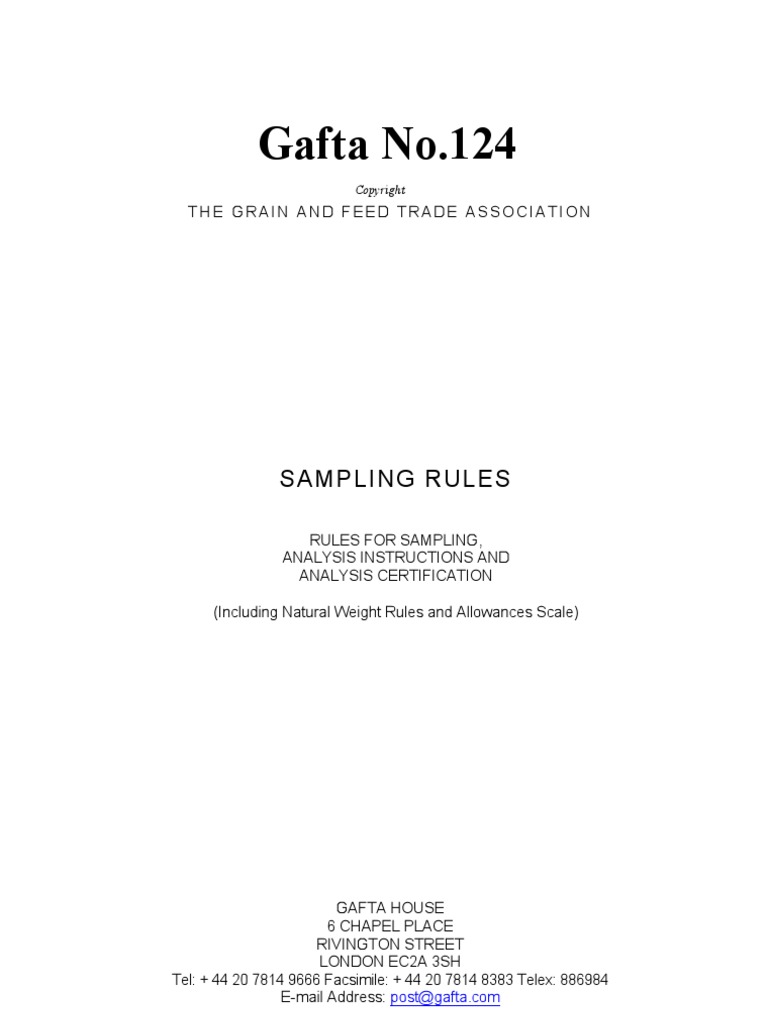 Gafta No.124: Sampling Rules | PDF