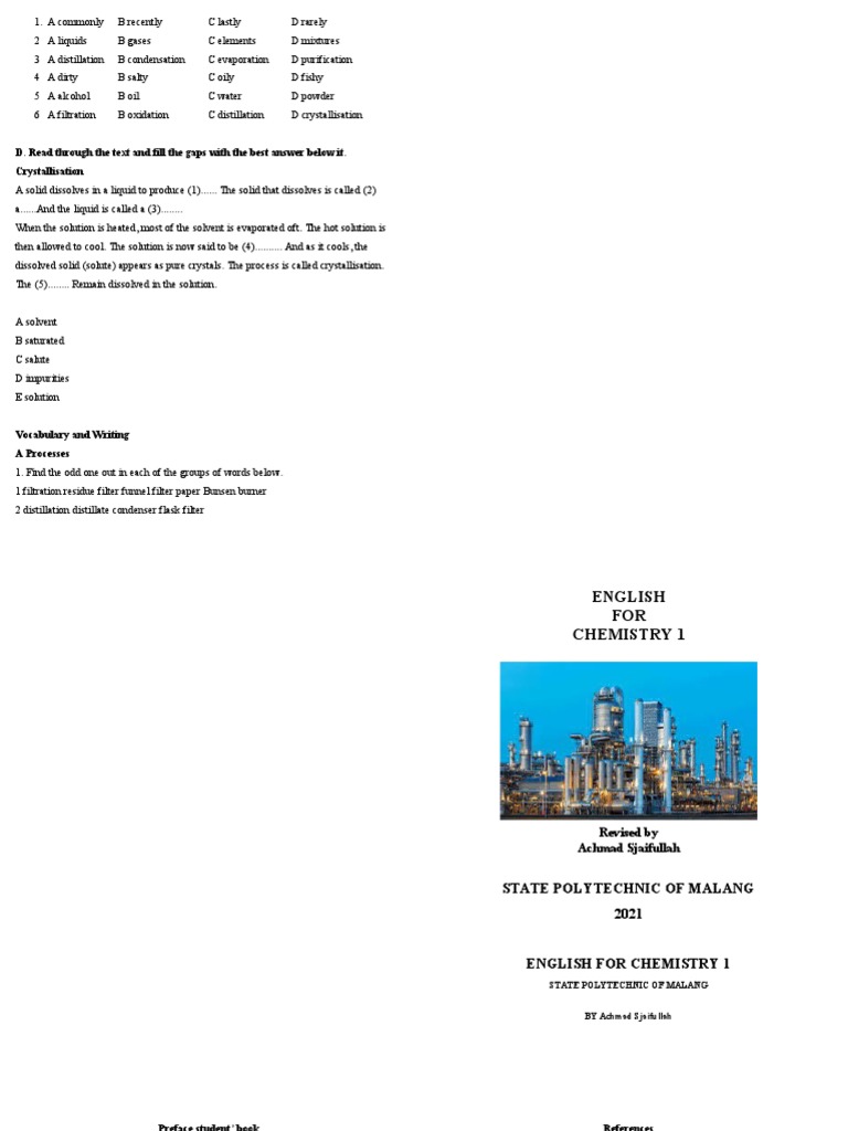 Handbook Bahasa Inggris Teknik Kimia 1 | PDF | Water | Distillation Handbook Bahasa Inggris Teknik Kimia 1 | PDF | Water | Distillation