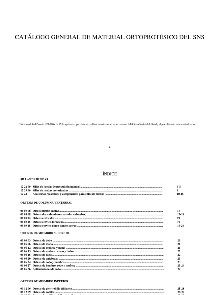 Catálogo General Matl Ortoprotésico Sns 2020 | PDF | Anatomía | Sistema ...