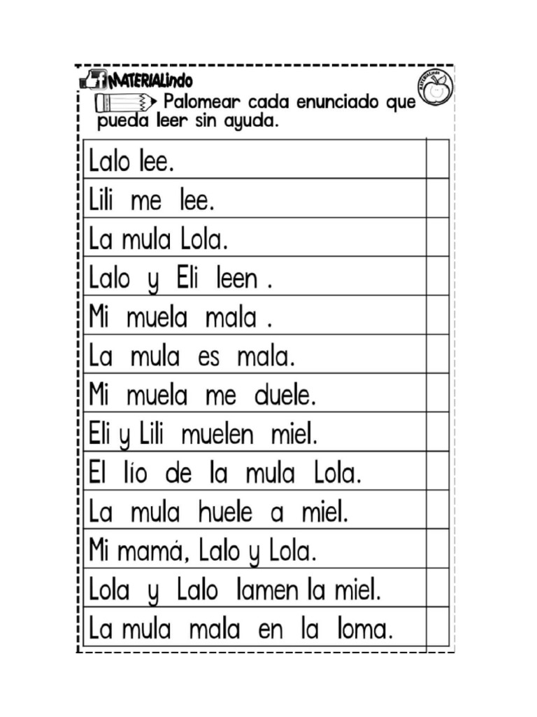 silabas la le li | PDF