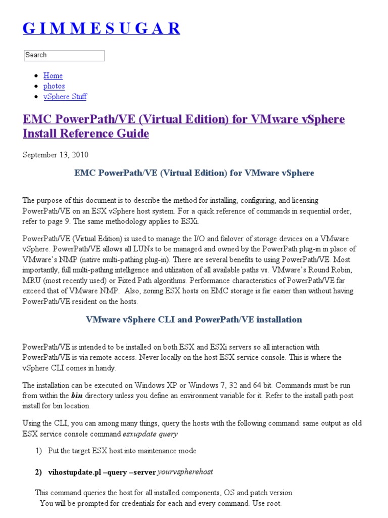 Emc Powerpath Ve For Vmware Sphere Install Reference | PDF | Command Line Interface | Operating ...
