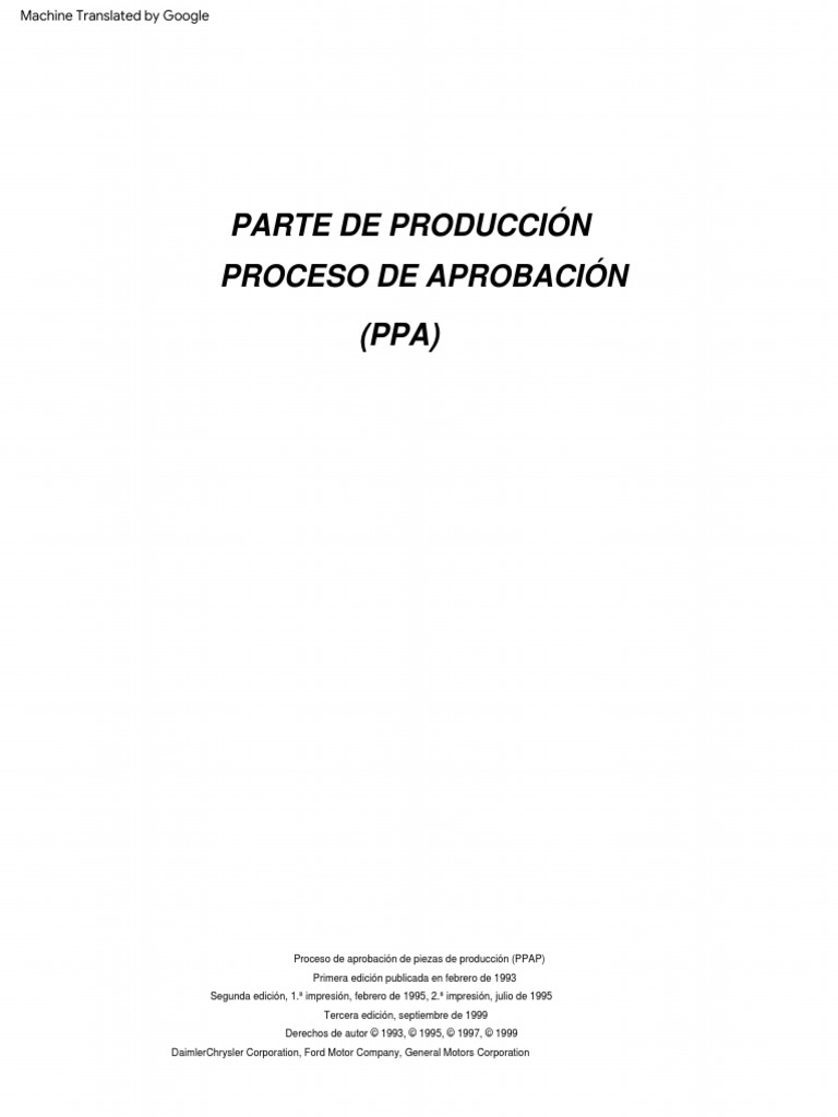 PPAP - AIAG Manual Español | PDF | Diseño | Estadísticas