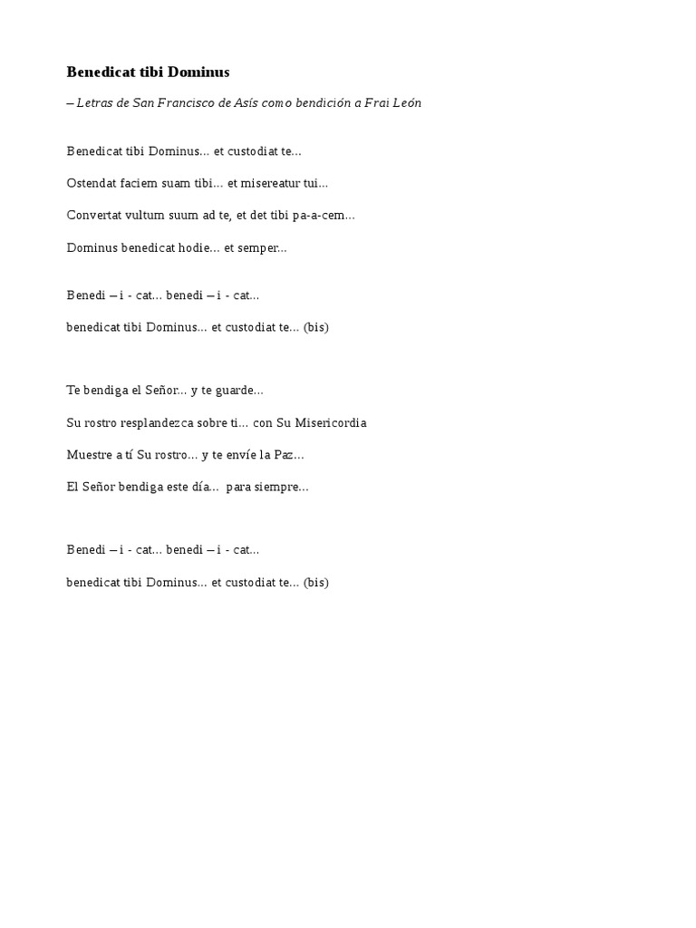 Benedicat Tibi Dominus Acordes | PDF
