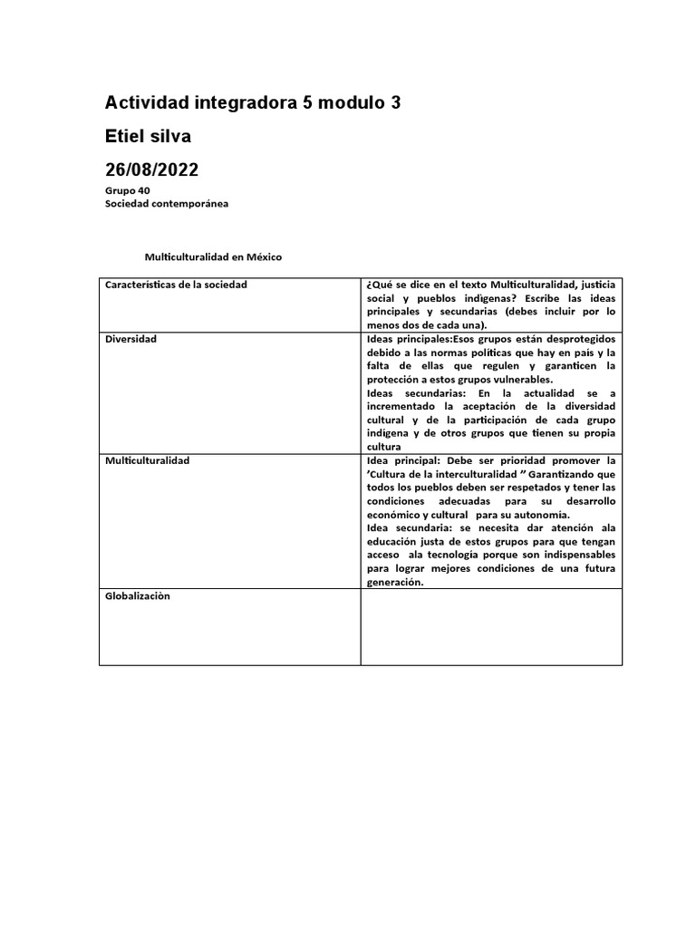 Actividad Integradora 5 Modulo 3 | PDF