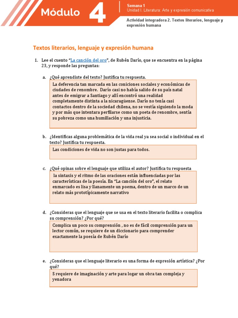 Actividad Integradora 1 Modulo 4 | PDF | Poesía