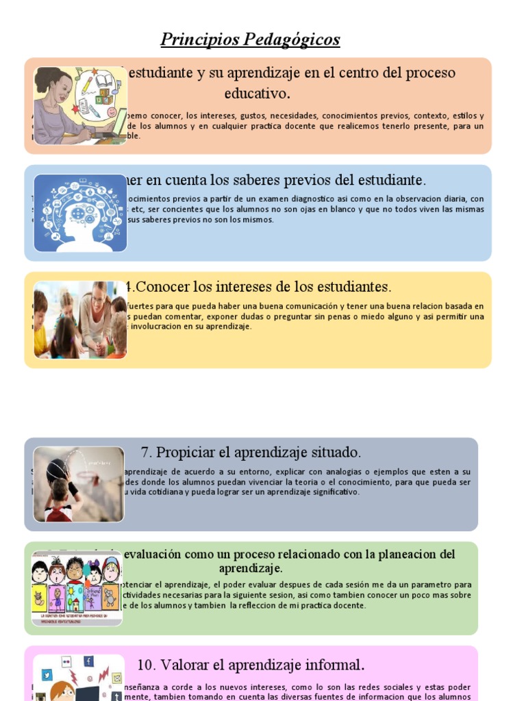 Principios Pedagógicos Pdf Aprendizaje Evaluación
