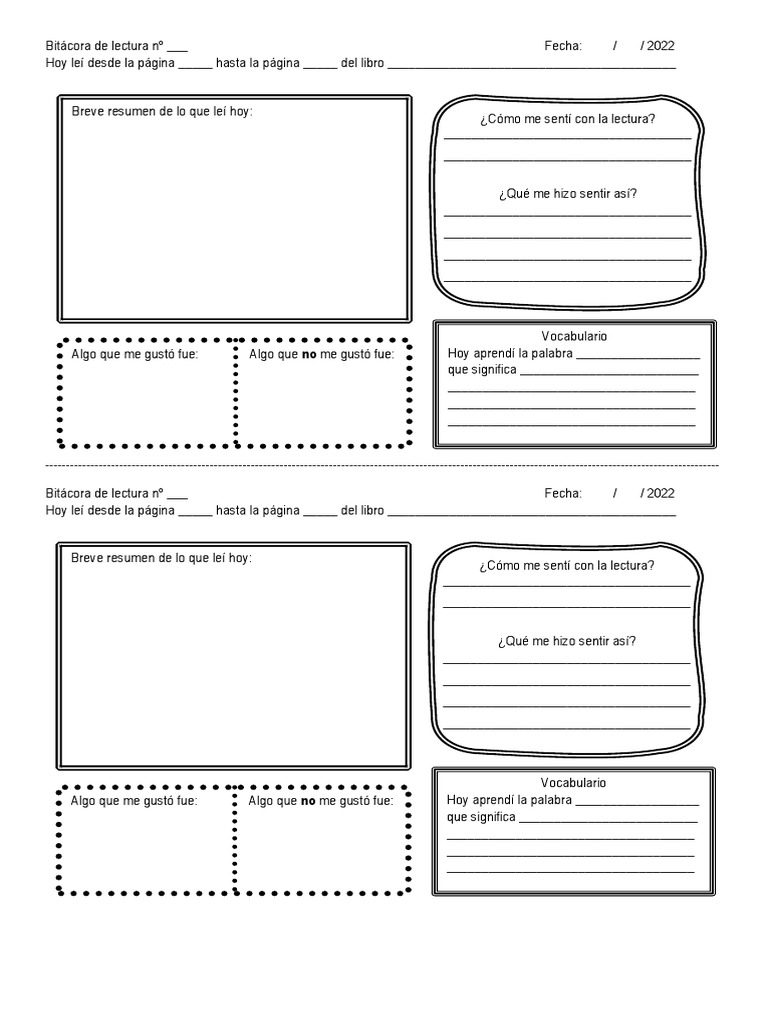 Bitácora de Lectura | PDF