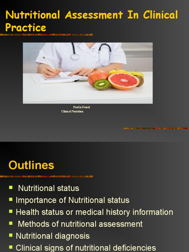 Nutritional Assessment Lecture 1 | PDF | Body Mass Index | Malnutrition