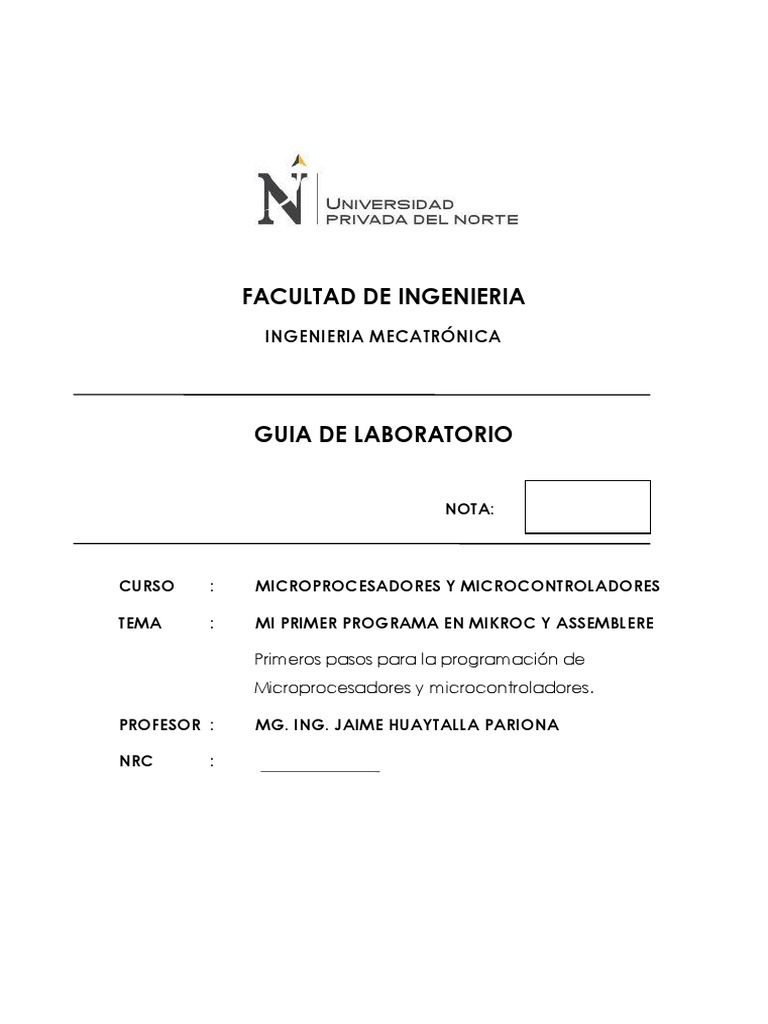 Laboratorio N01 | PDF | Microcontrolador | Electrónica