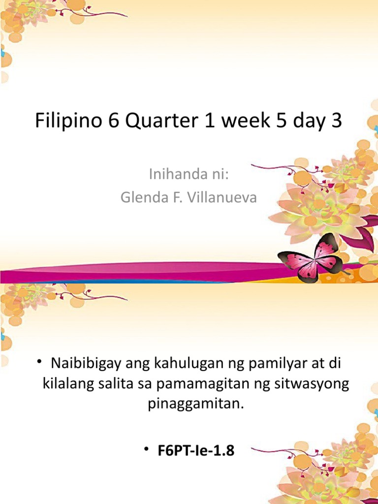Filipino 6 Quarter 1 Week 5 Day 3 | PDF