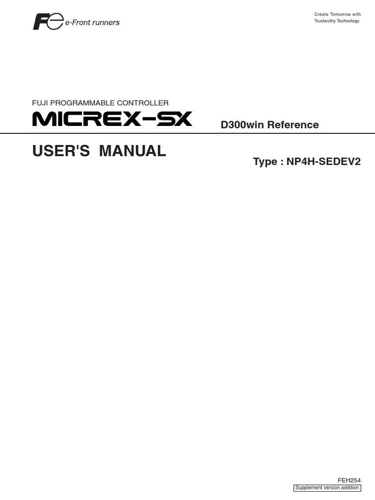 Rtg B 07 Micrex Sx Series User S Manual D300win Reference Feh254 All Pdf Window