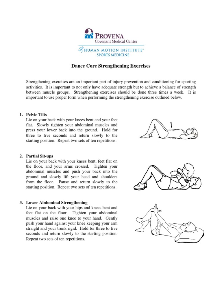 Dance Core Strengthening Exercises | PDF | Anatomical Terms Of Motion ...