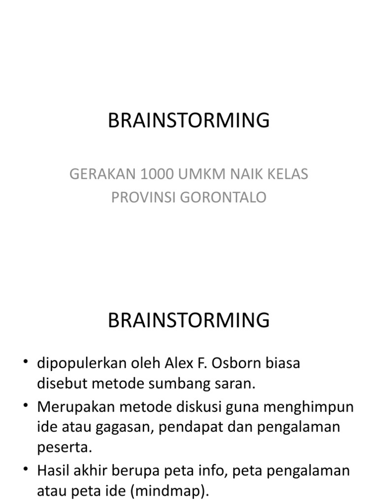 Metode Brainstorming untuk UMKM | PDF