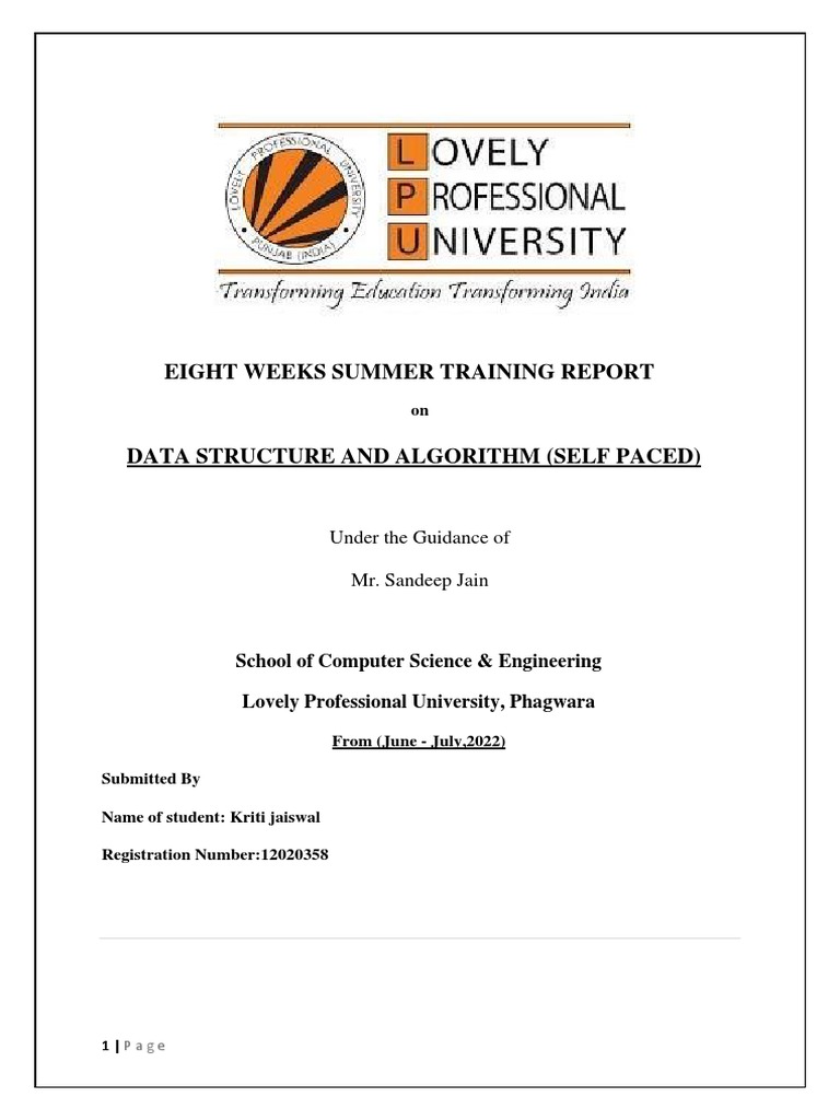 kriti summer training | PDF | Dynamic Programming | Queue (Abstract Data Type)