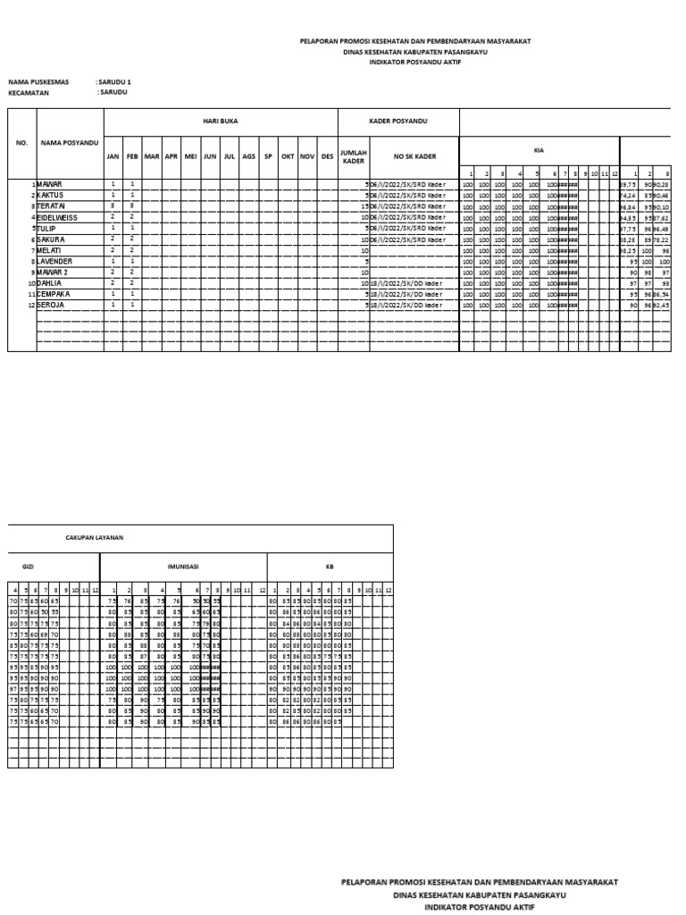 Laporan Posyandu Aktif Sarudu | PDF